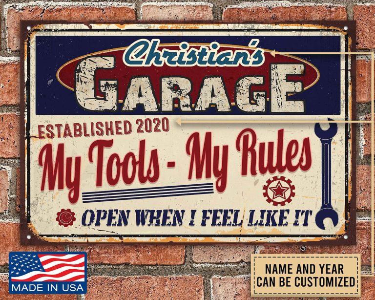 Personalized Metal Garage Signs Indoor Outdoor Made in the USA TMS19 ...