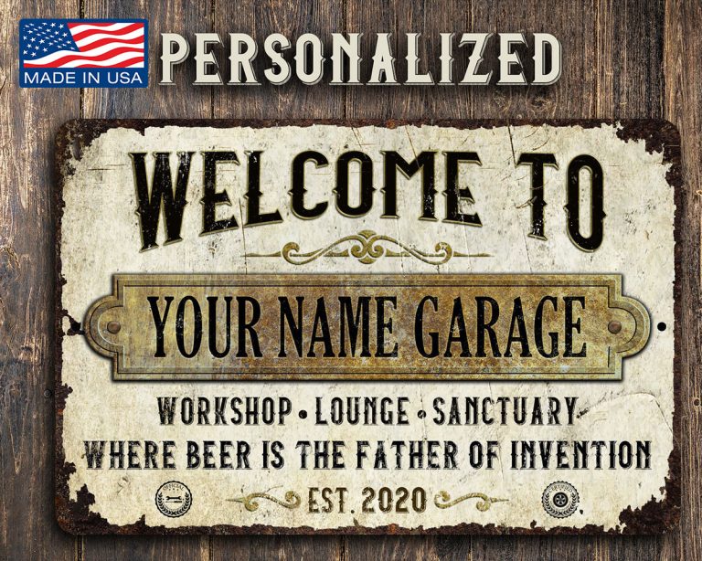 Personalized Metal Garage Signs Indoor Outdoor Made in the USA TMS42 ...