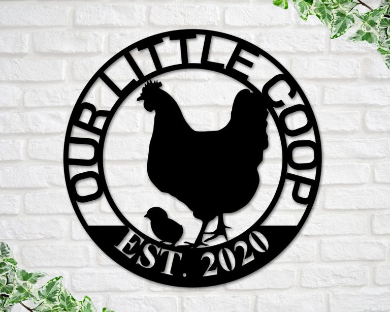 Personalized Cut Chicken Coop Sign Metal Chicken Sign Outdoor TMS108 ...