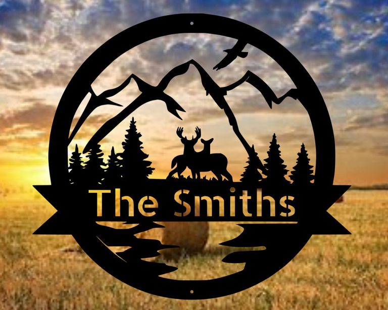 Personalized Cut Metal Deer Signs Indoor Outdoor TMS229 – Tom Pham Designs