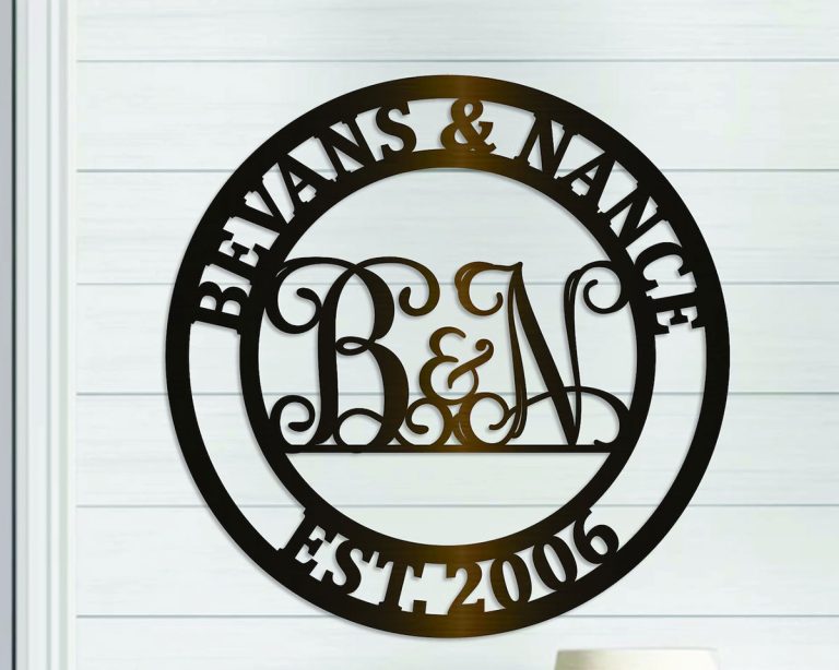 Personalized Metal Name Monogram Signs Letters Indoor Outdoor TMS183 ...