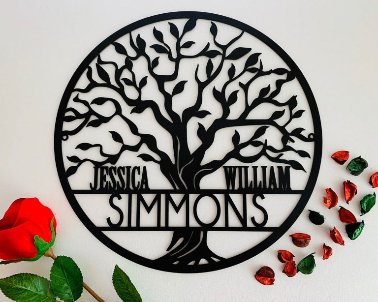 Personalized Metal Name Monogram Signs Tree Life Indoor Outdoor TMS188 ...
