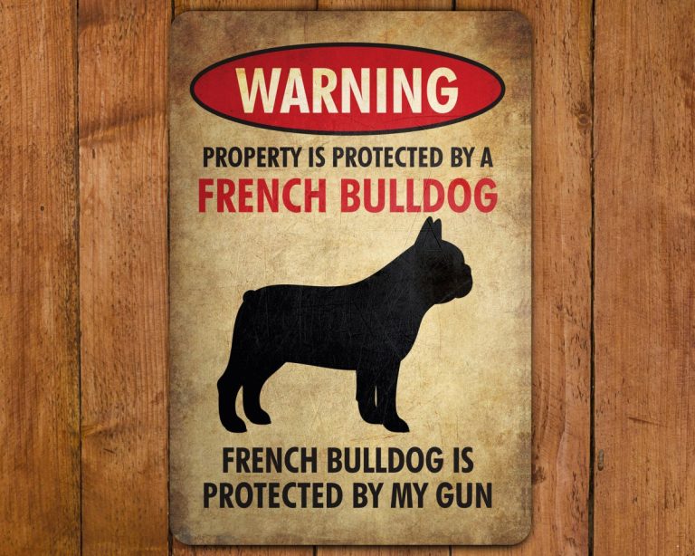 Personalized French Bulldog Beware Of Dog Metal Sign Funny Warning ...