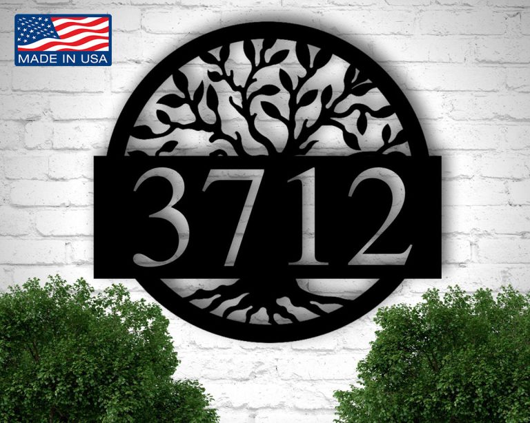Personalized Metal Tree Of Life Address Sign House Number Sign Indoor ...