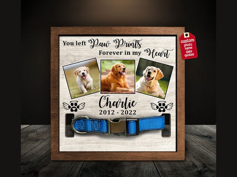 Personalized Custom Dog Memorial Picture Frame With Collar DG14 – Tom ...