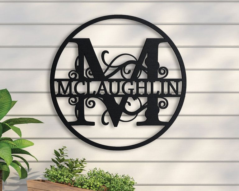 Personalized Metal Name Monogram Signs Last Name Letters Indoor Outdoor ...