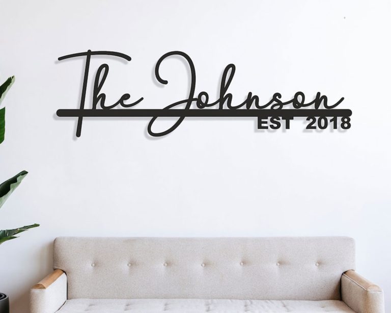 Personalized Metal Name Monogram Signs Name Script Text Words Indoor ...