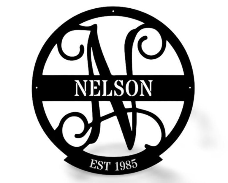 Personalized Metal Family Name Monogram Signs Indoor Outdoor TMS860 ...